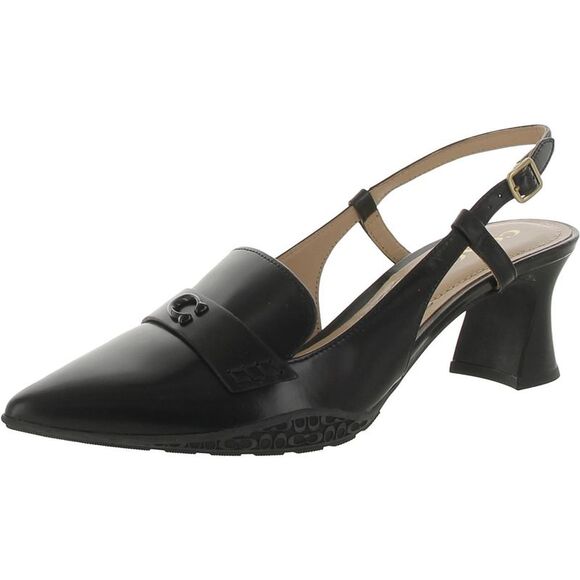 Coach | Shoes | Coach Womens Nikola Black Leather Slingback Heels Shoes ...